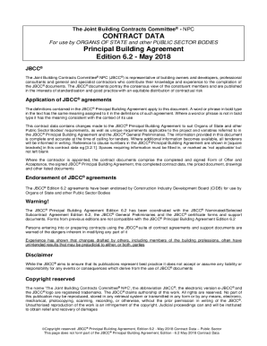 Fillable Online CONTRACT DATA Principal Building Agreement Edition 6.2 ...