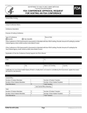 Fillable Online FORM FDA-4076. FDA CONFERENCE APPROVAL REQUEST FOR ...