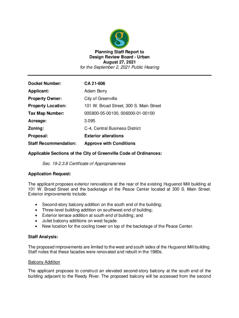 Fillable Online Planning Staff Report to Design Review Board - Urban ...