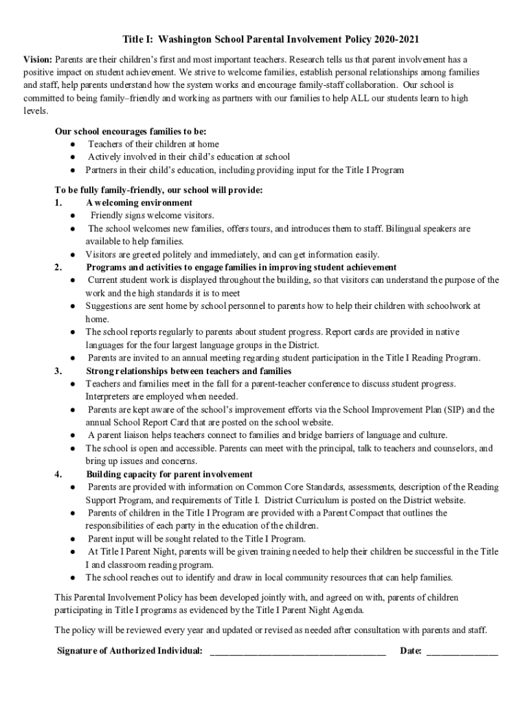 Fillable Online dpi.wi.govtitle-ipdfSchool Parent Involvement Policy ...