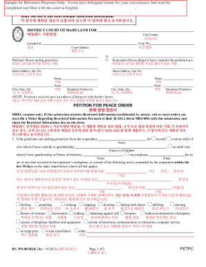 Fillable Online PETPC PETITION FOR PEACE ORDER ... Fax Email Print ...