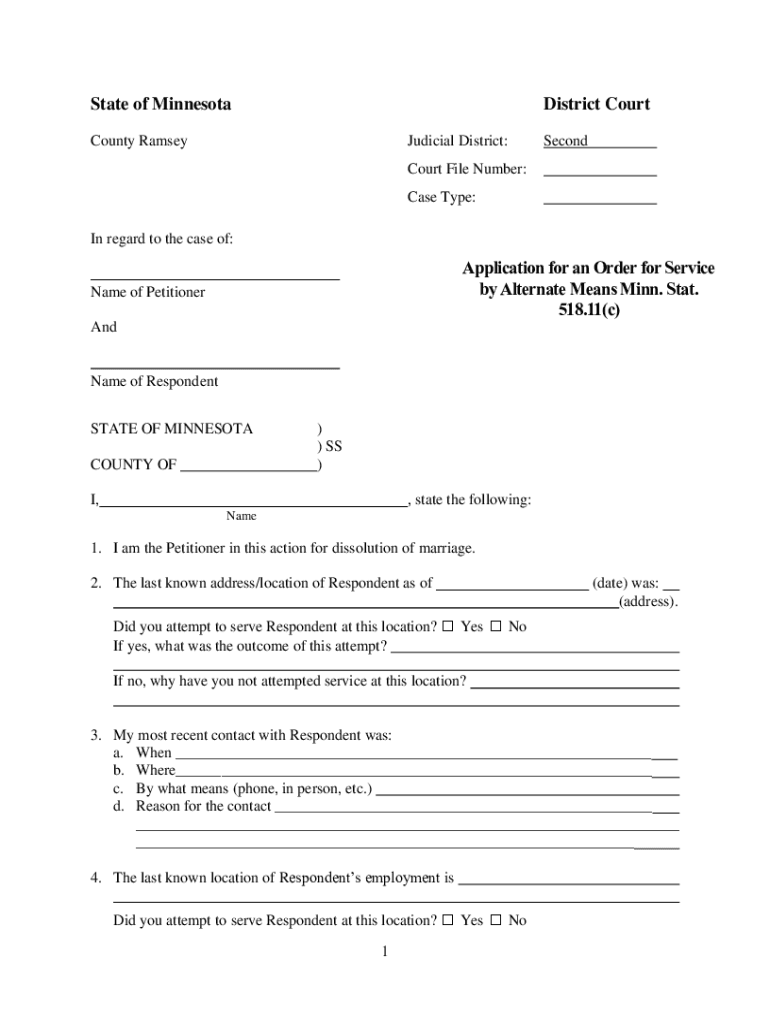 Fillable Online Service by Alternate Means Application Fax Email Print ...