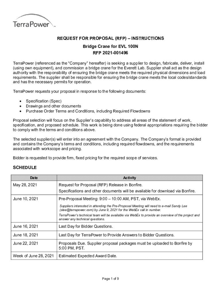 Fillable Online omwbe wa REQUEST FOR PROPOSAL (RFP)INSTRUCTIONS Bridge ...