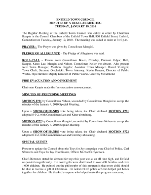 Fillable Online Kaupin in the Council Chambers of the Enfield Town Hall ...