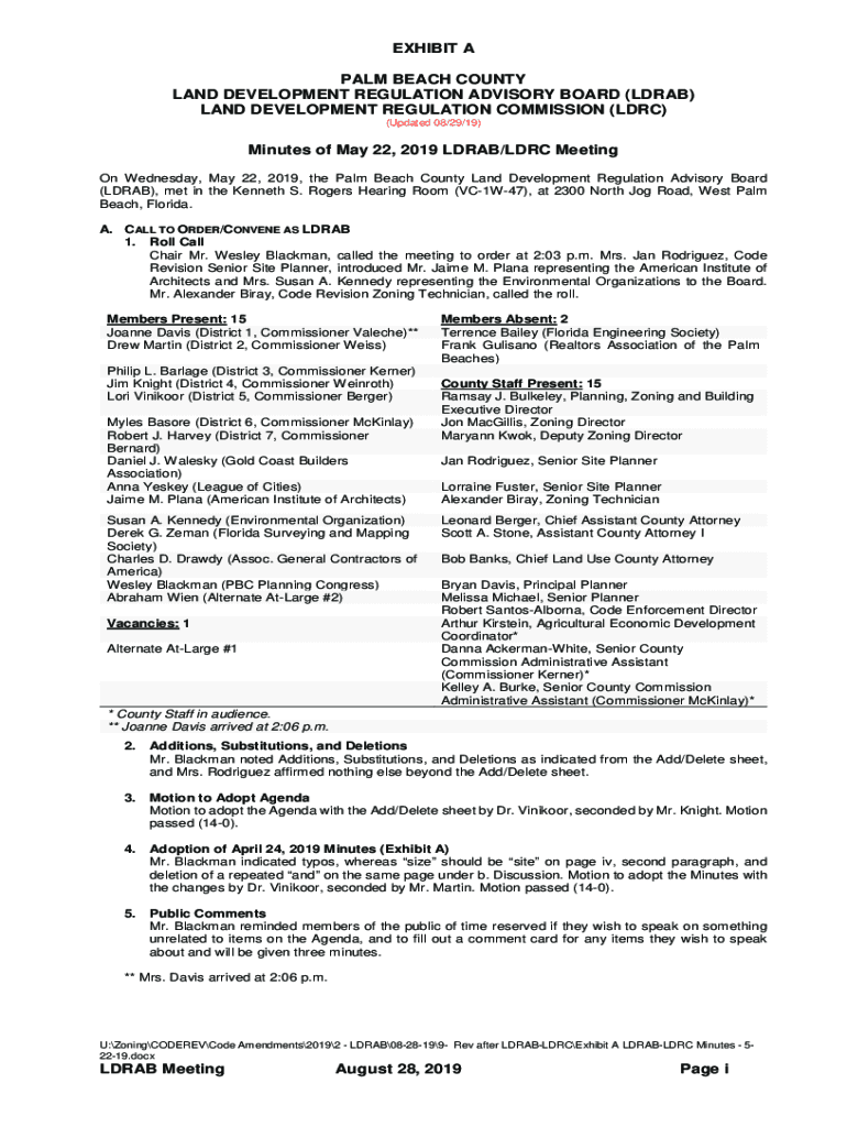 Fillable Online EXHIBIT A PALM BEACH COUNTY LAND DEVELOPMENT REGULATION ...