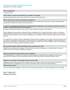 Fillable Online Equality impact assessments - Equality and Human Rights ...