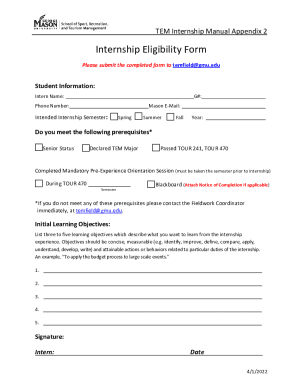 Fillable Online cehd gmu sehd.ucdenver.educpce-internshipsfilesAppendix A INTERNSHIP FILE FORMS ...