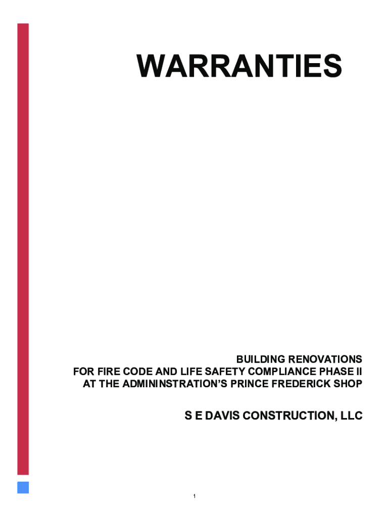 Fillable Online Construction Warranty Types: What Are Contractors ...