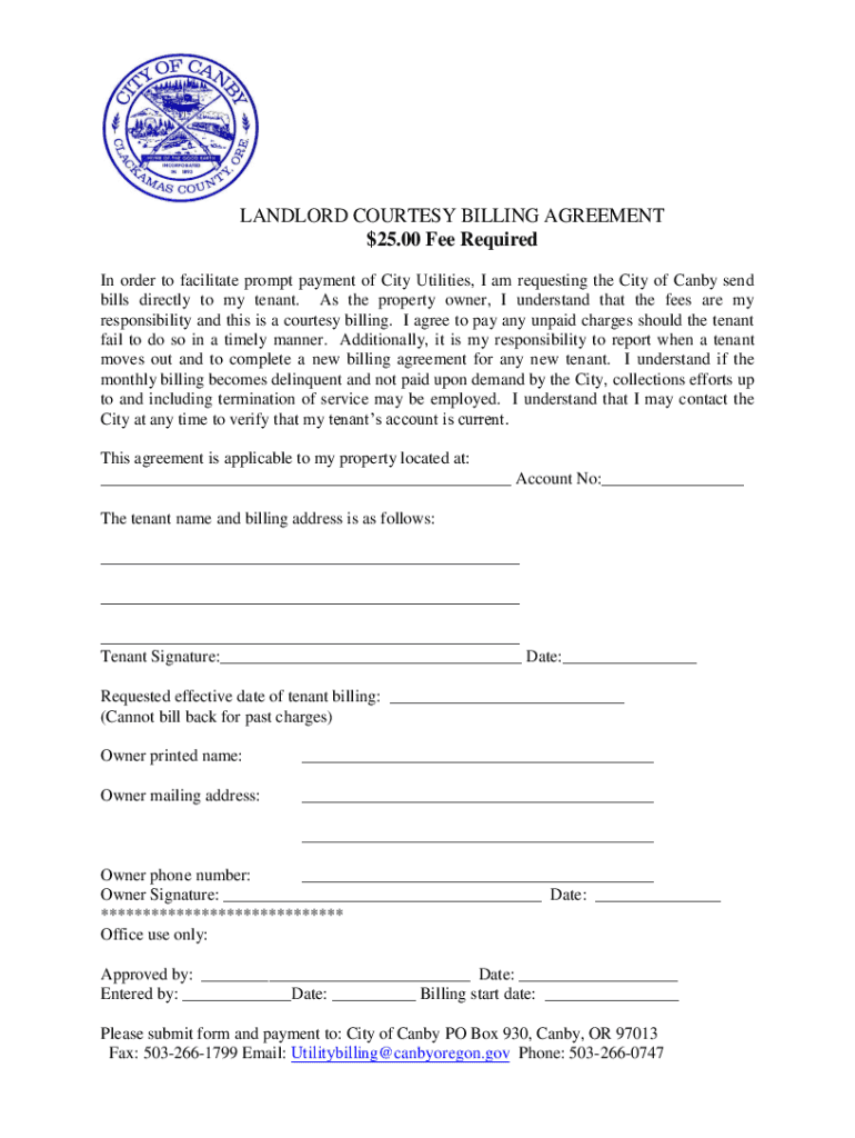 Fillable Online www.columbus.govutilitiescustomersTenant Billing ...