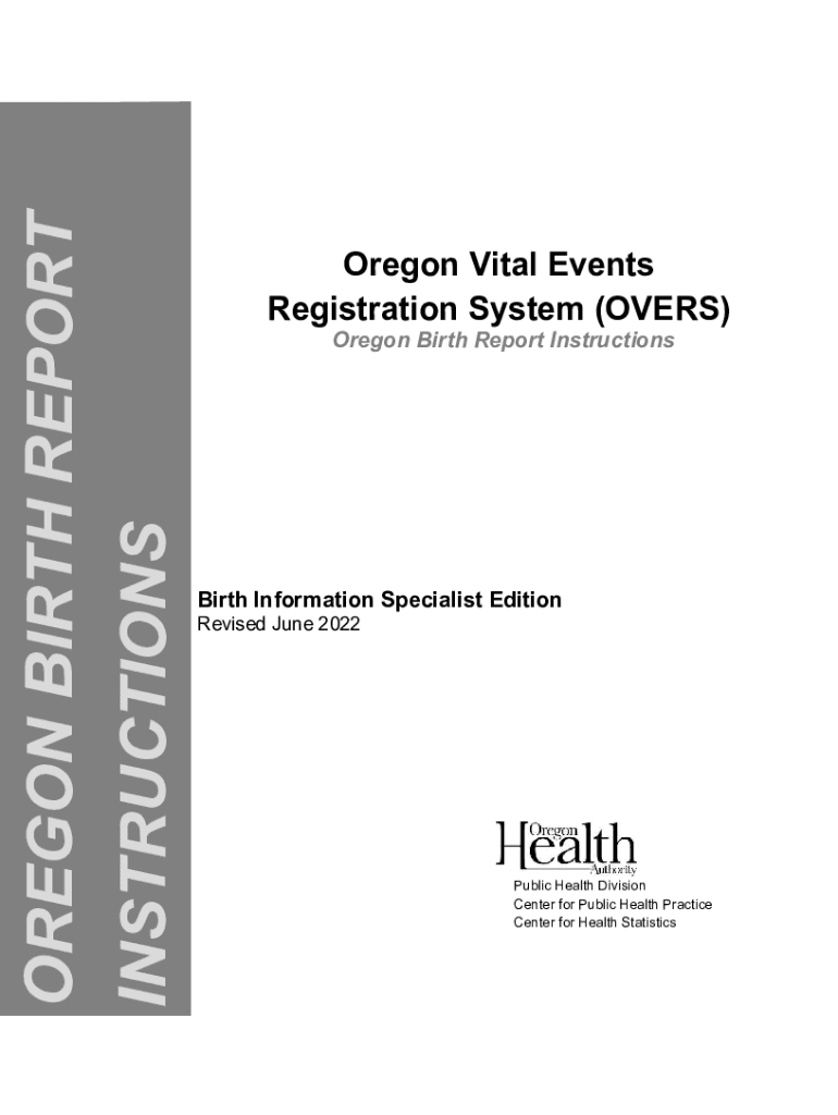 Fillable Online Oregon Health Authority : How to Register Birth Records ...