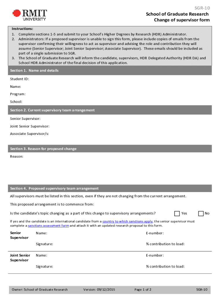 Fillable Online www.rmit.edu.aucontentdamSGR-10 School of Graduate ...