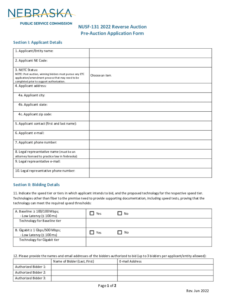 Fillable Online psc nebraska psc.nebraska.govsitespscNUSF-131 2022 ...