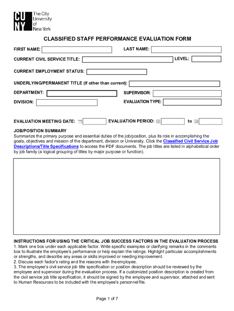 Fillable Online cocodoc.comform502724139-CLASSIFIED-STAFFClassified Staff Performance Evaluation ...