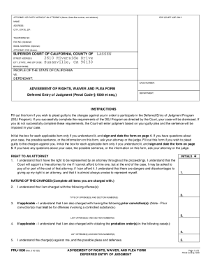 Fillable Online PRU-1000 - Advisement of Rights, Waiver, and Plea Form ...