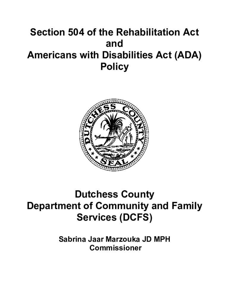Fillable Online Section 504 of the Rehabilitation Act and Americans ...