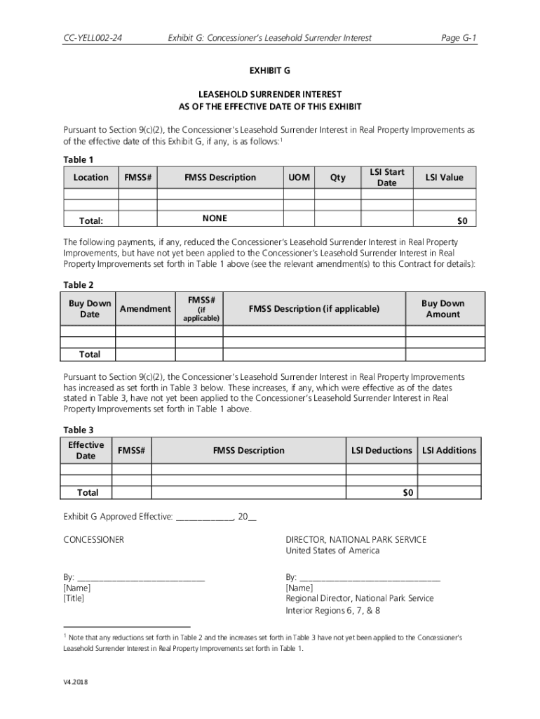 Fillable Online www.nps.govsubjectsconcessionsEXHIBIT G LEASEHOLD ...