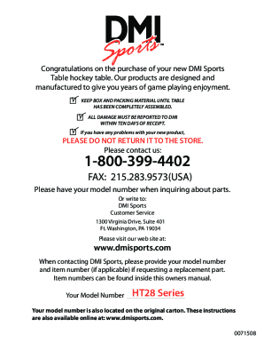 Fillable Online Get HT510 Instructions.indd - DMI Sports - US Legal ...