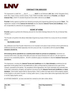 Fillable Online CONTRACT FOR SERVICES SCOPE OF WORK Fax Email Print ...