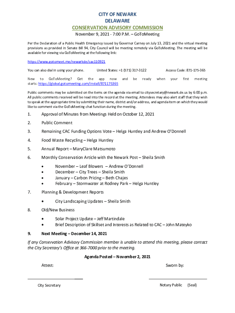 Fillable Online Archive Center Newark CivicEngage Fax Email Print - pdfFiller