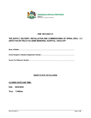 Fillable Online The Supply, Delivery, Installation and Commissioning of ...