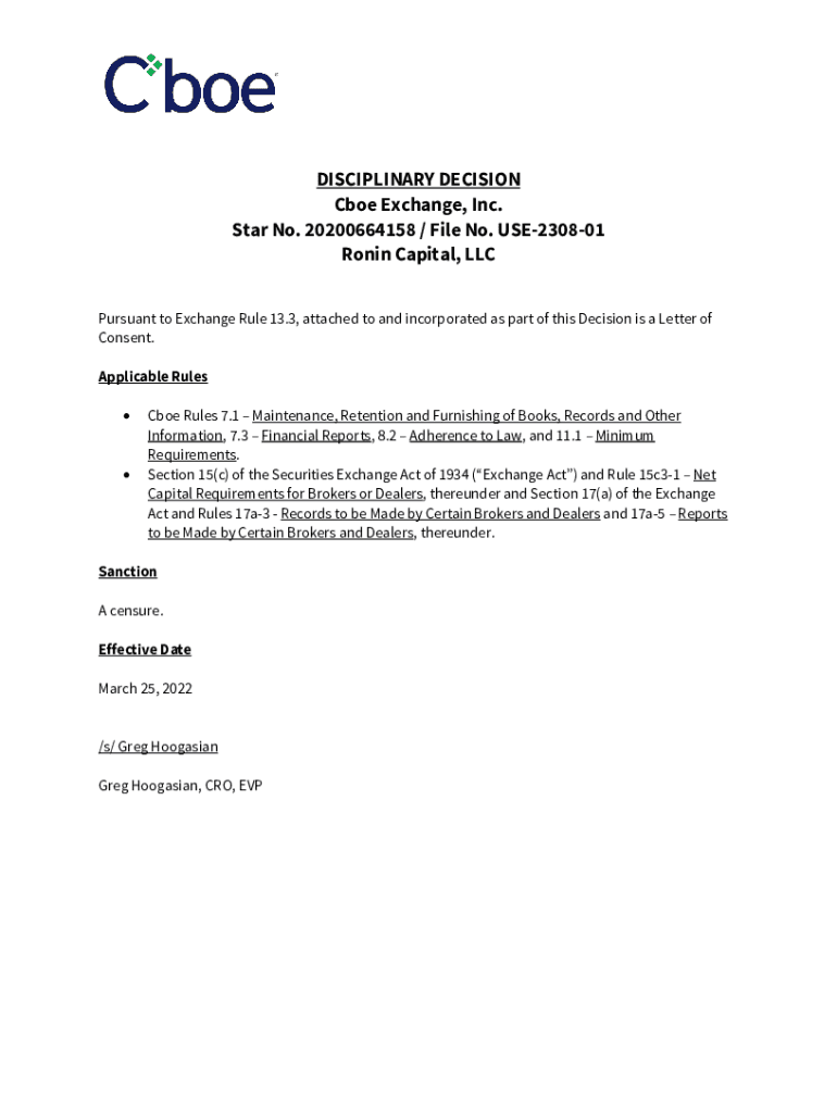 Fillable Online Ronin Capital - 20200664158 - Letter of Consent (Final ...
