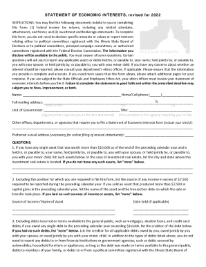 Fillable Online Statement of Economic Interest, revised for 2022 Fax ...