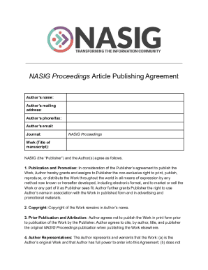 Fillable Online Publication Agreements - Resources for Editors of ...