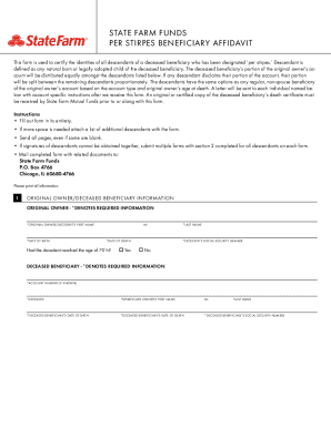 Fillable Online www.statefarm.comcontentdamSTATE FARM FUNDS PER STIRPES ...