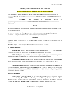 Fillable Online capstone/senior design project sponsor agreement Fax ...