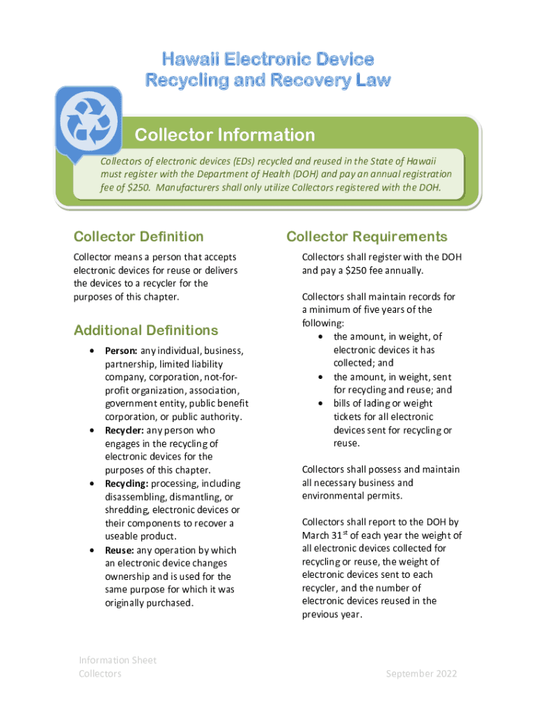 Fillable Online Hawaii Electronic Device Recycling and Recovery Law Fax ...