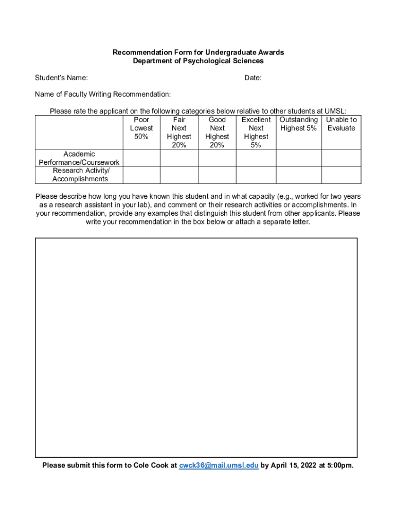 Fillable Online Recommendation Letter for University - Format, SampleRecommendation Letter ...