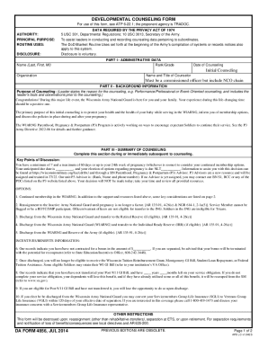 Fillable Online Counseling Forms.pdf - DEVELOPMENTAL COUNSELING FORM For use of this ... Fax ...