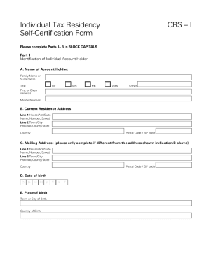 Fillable Online www.crs.hsbc.com - mediaINSTRUCTIONS Individual Tax ...