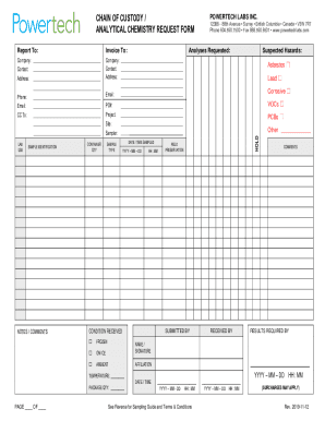 Fillable Online Energy Labs - Chain of Custody (COC)Powertech ...