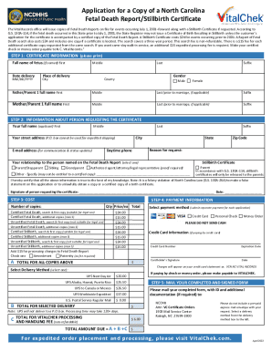 Fillable Online Fillable Report of Fetal Death and/or Certicate of Birth (North Carolina) Fax ...