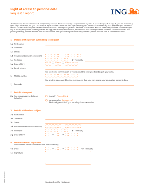 Fillable Online www.ing.nlmediaINGrequest-form-right-ofRight of access ...