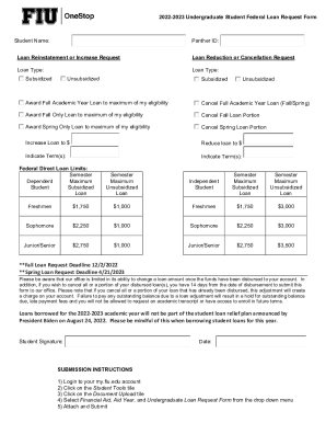 Fillable Online 2022-2023 Undergraduate Loan Request Form.update.8.25.22 Fax Email Print - pdfFiller