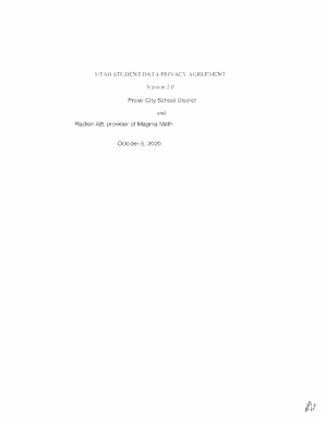 Fillable Online UTAH STUDENT DATA PRIVACY AGREEMENT Version 2.0 Provo ...