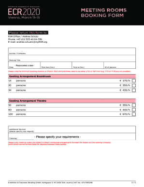 Fillable Online Meeting room reservation guidelines and policy template ...