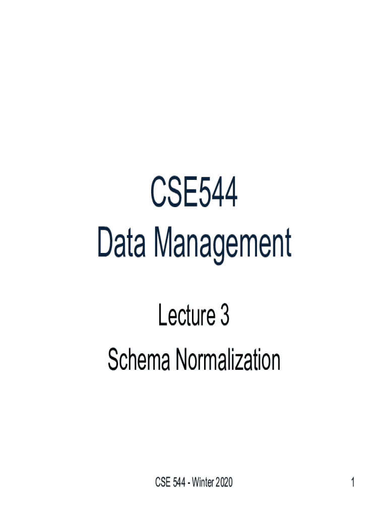Fillable Online CSE544 Data Management - University of Washington Fax ...