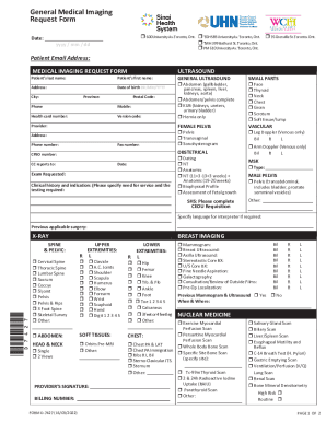 General Medical Imaging Request Form - Blank Fillable Template | Fill ...