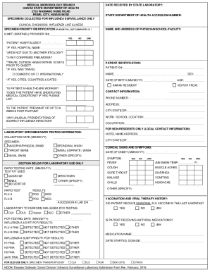 Fillable Online DATE RECEIVED BY STATE LABORATORY: Fax Email Print ...