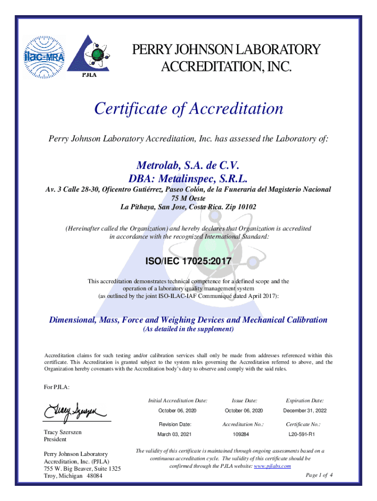 Fillable Online Certificate of Accreditation - Webflow Fax Email Print ...
