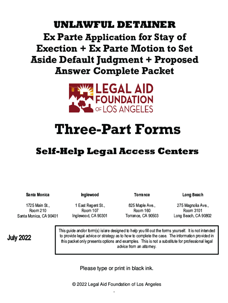 Fillable Online Sample Ex Parte Application For Stay of Execution in ...