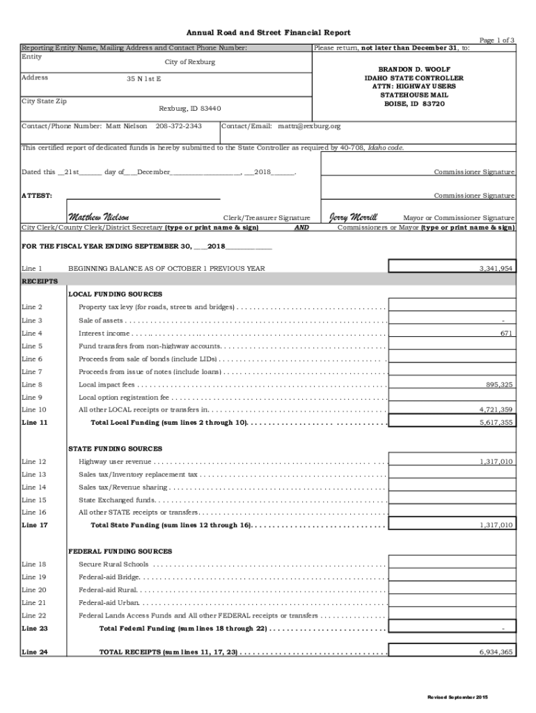 Fillable Online Annual Street Report - California State Controller Fax ...