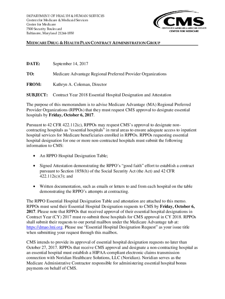 Fillable Online Essential Hospital Designation and Attestation - HHS ...