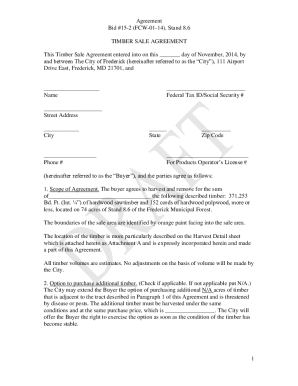 Fillable Online Sample Timber Sale ContractMy Land Plan Fax Email Print ...