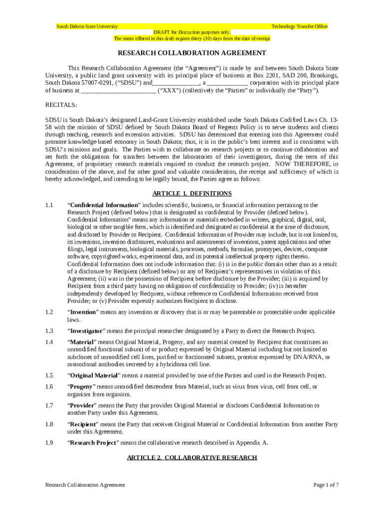 15+ SAMPLE Research Collaboration Agreement in PDFMS WordResearch ...