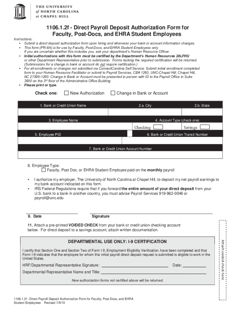 Fillable Online fill.ioPayroll-Direct-Deposit-Authorization-FormFillable Payroll Direct Deposit ...