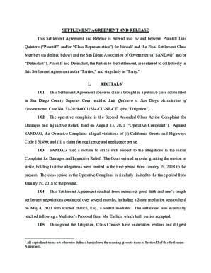 Fillable Online Exhibit 1 -- Settlement Agreement- Fully Executed.pdf ...